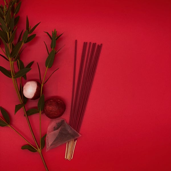 Sustainable Tea Incense Sticks - Lychee Oolong Tea - Folksy