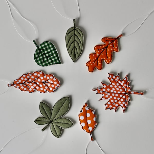 Autumn Leaves - Seven Hanging Decorations - Folksy