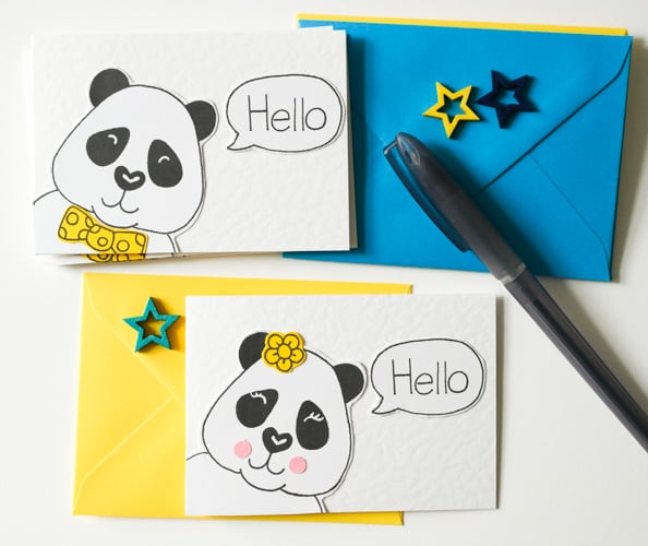 Cute Panda Notecards, Stocking filler Thank you... - Folksy