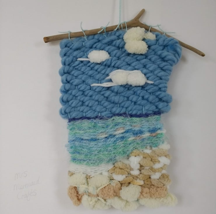 Seascape woven wall art - Folksy