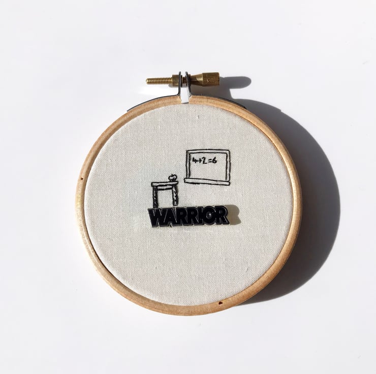 Warrior Enamel Pin Teacher Limited Edition Hoop... - Folksy