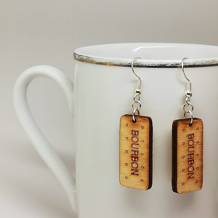Bourbon Biscuit Earrings - Folksy