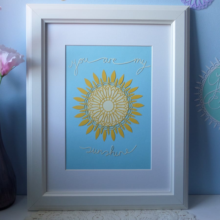 Papercut Doily Sun - Fine Art Print from an ori... - Folksy