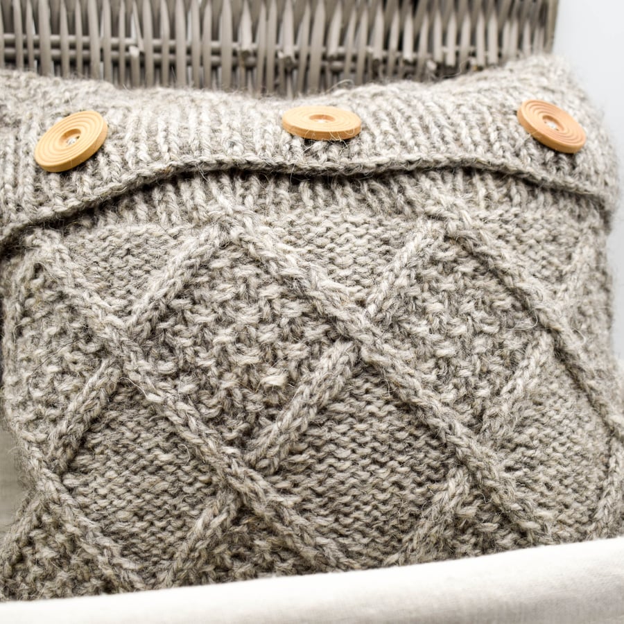 Hand Knitted North Ronaldsay wool Aran design c... - Folksy