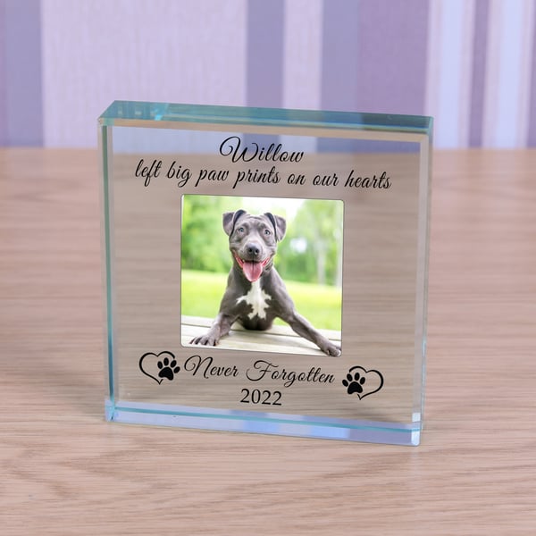 Never Forgotten Pet Memory, Pet Glass Token, Do... - Folksy