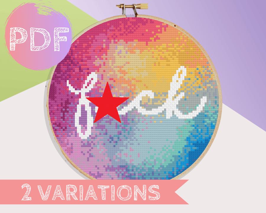 Cross Stitch Pattern: "Watercolour Rainbow... - Folksy