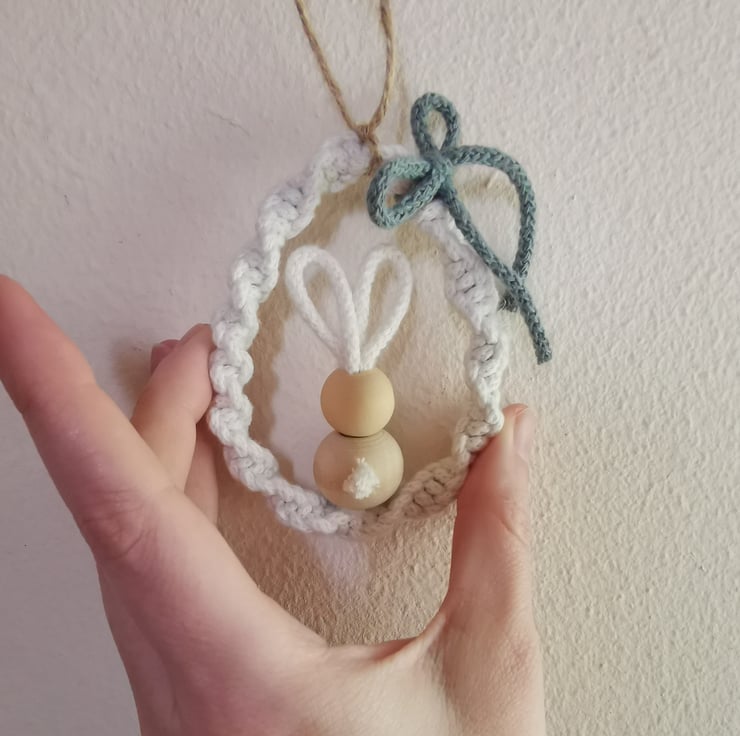 Handmade macrame Easter decoration, set of two ... - Folksy