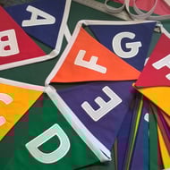 CAPITAL LETTERS Alphabet Bunting Rainbow Embroi... - Folksy