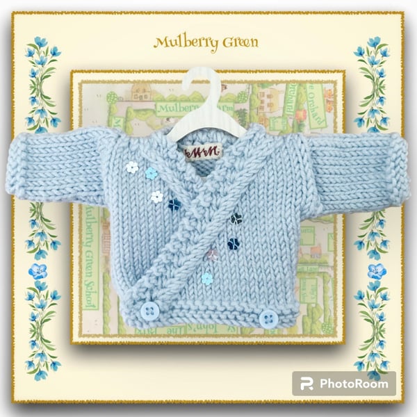 Pale Blue Crossover Cardigan - Folksy