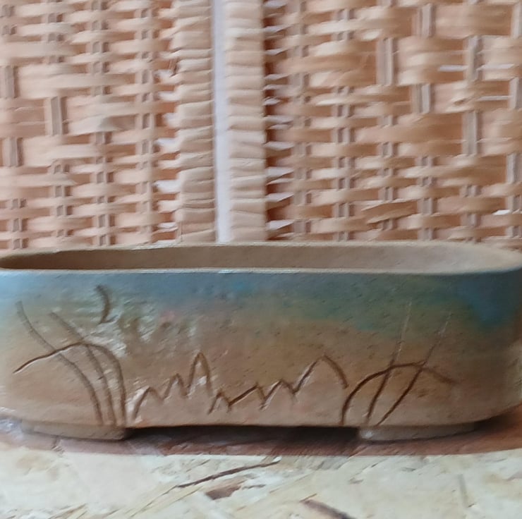Handmade Stoneware Bonsai Pot Rectangular Plant... - Folksy