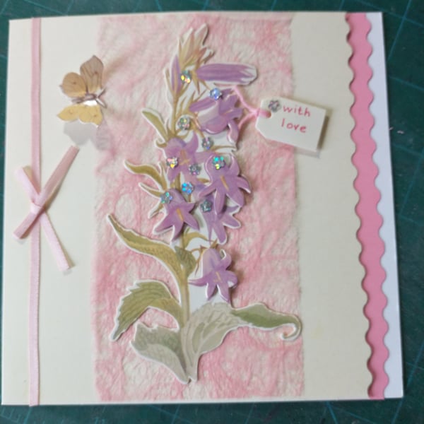Floral with love decoupage birthday card - Folksy