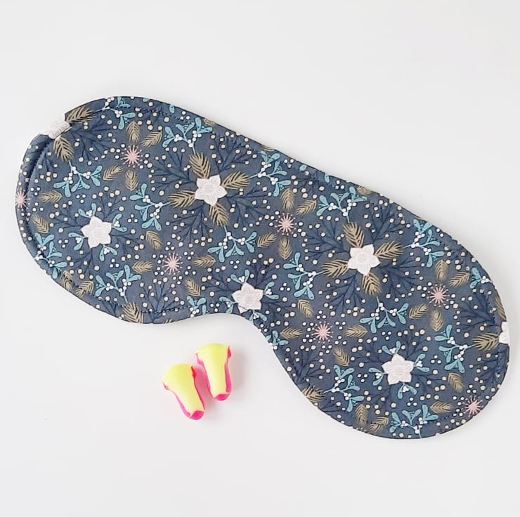 Pretty Sleep Mask Mistletoe, Adjustable, made w... - Folksy