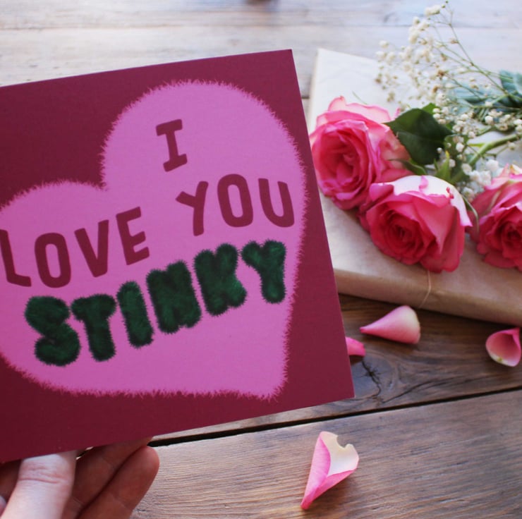 I love you, stinky Card - Folksy