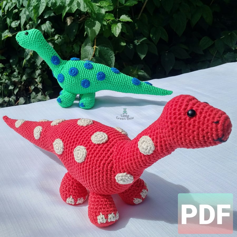 Don the Diplodocus Crochet Pattern, Diplodocus ... - Folksy