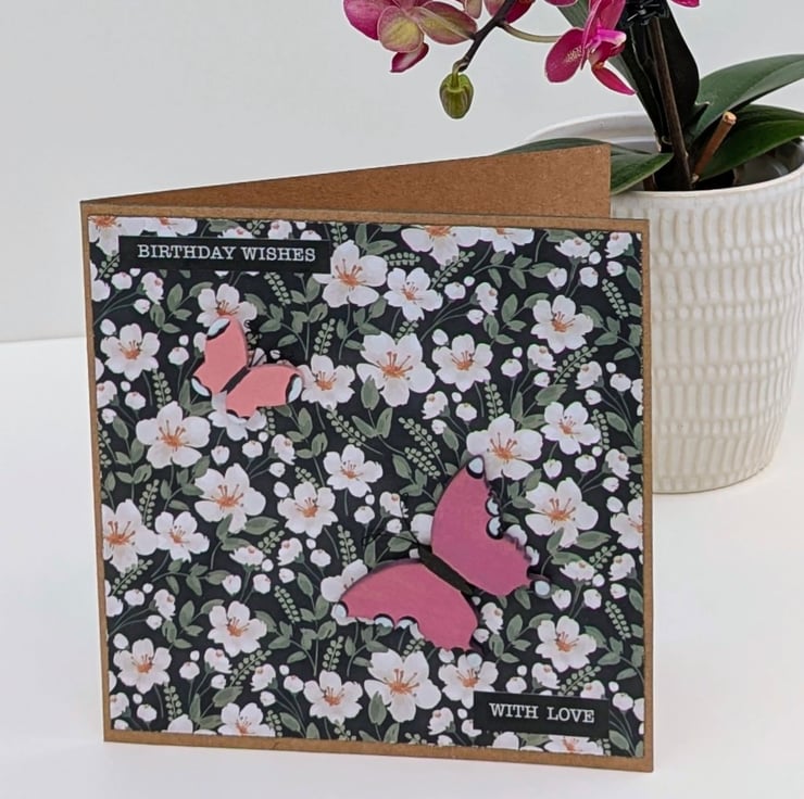 Butterflies Birthday card for her, 3D butterfli... - Folksy