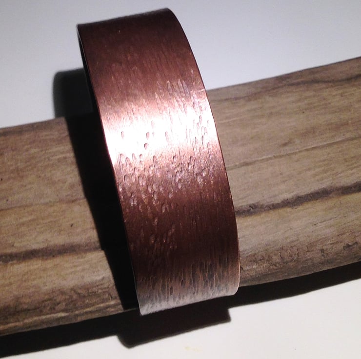 Hammered Copper Cuff Bangle - UK Free Post - Folksy