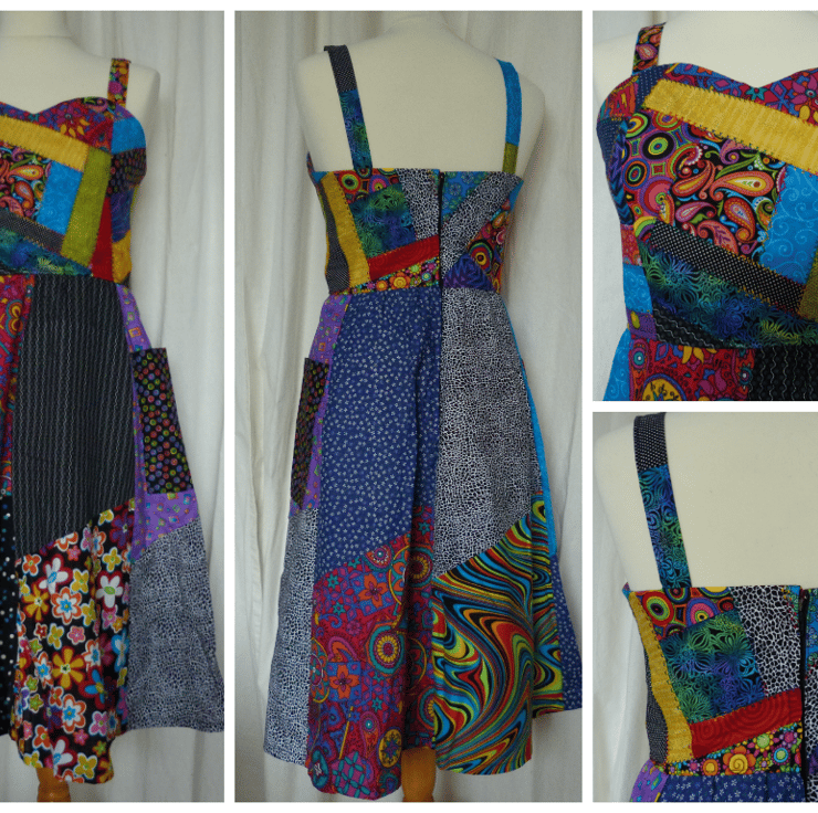 SALE ! Knee Length Patchwork Cotton Sundress Si... - Folksy