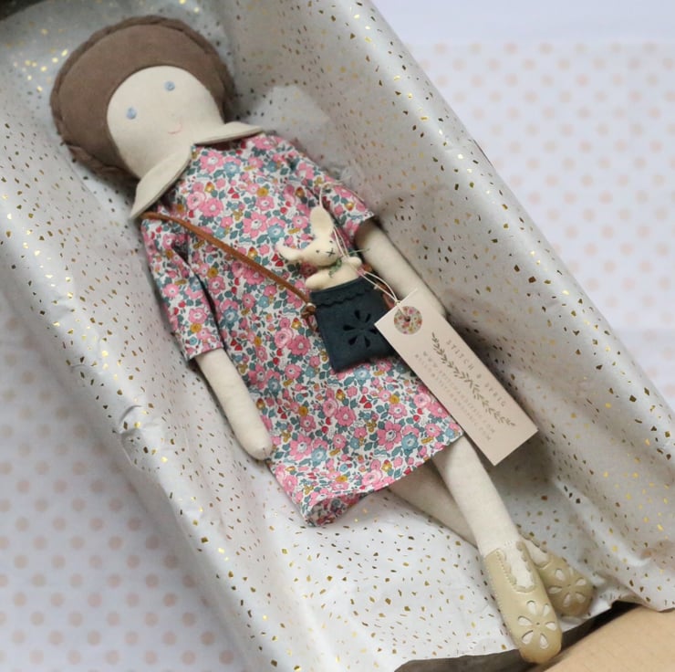 Betsy Ann doll with bunny - Folksy