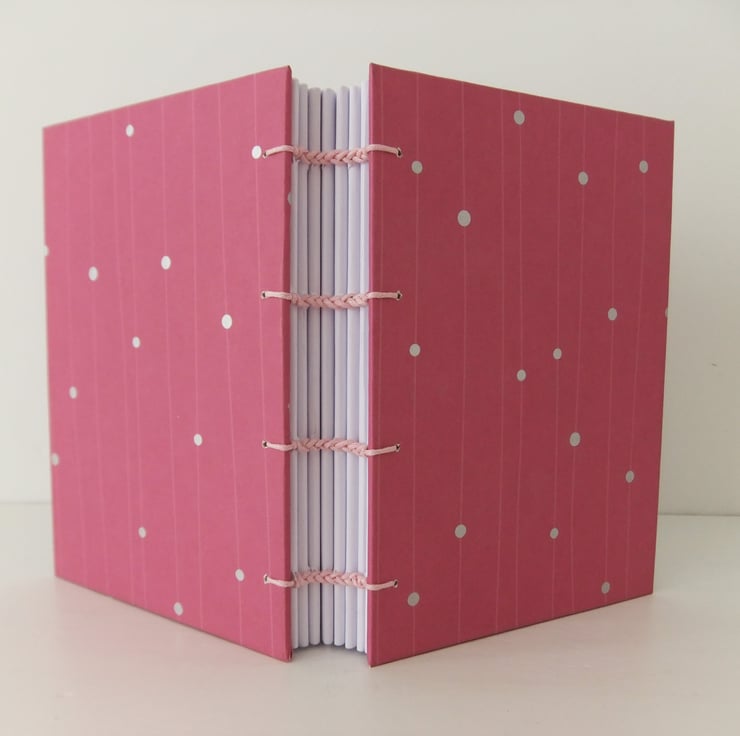 Handmade journal in fuchsia pink - Folksy