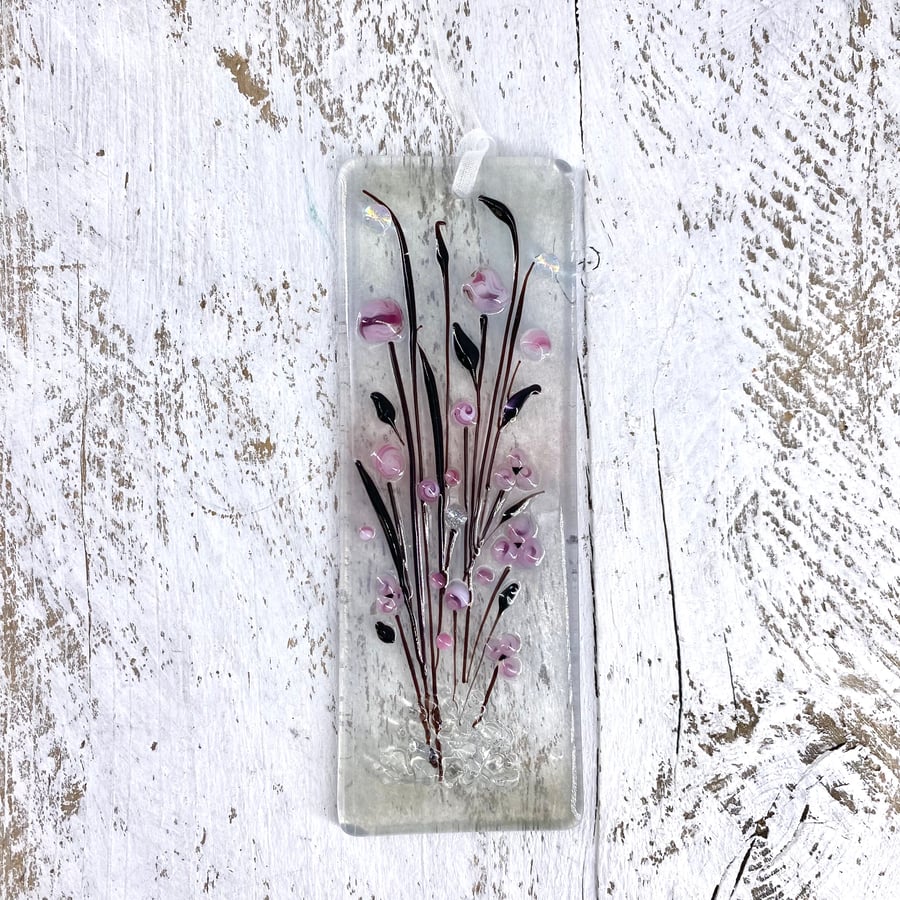 Pretty Glass Light Catcher - Delicate Flower De... - Folksy