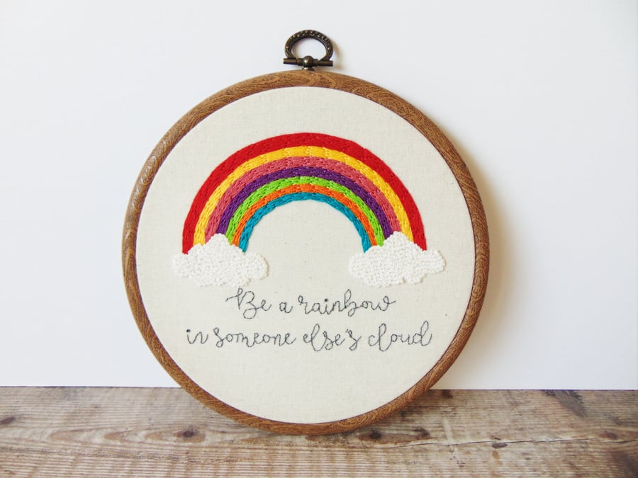 Be A Rainbow In Someone Elses Cloud - Custom Ha... - Folksy