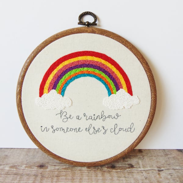 Be A Rainbow In Someone Elses Cloud - Custom Ha... - Folksy