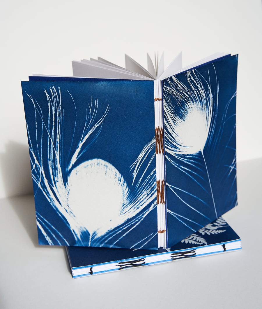 Handmade original cyanotype notebooks size A6 o... - Folksy