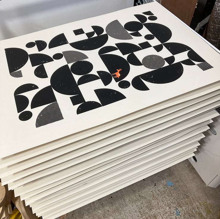 Donkey Puzzle No.2 A2 two-colour screen-print - Folksy