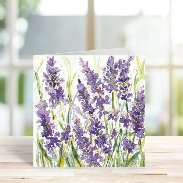 Lavender Art Card - Beautiful Purple Pretty Flo... - Folksy