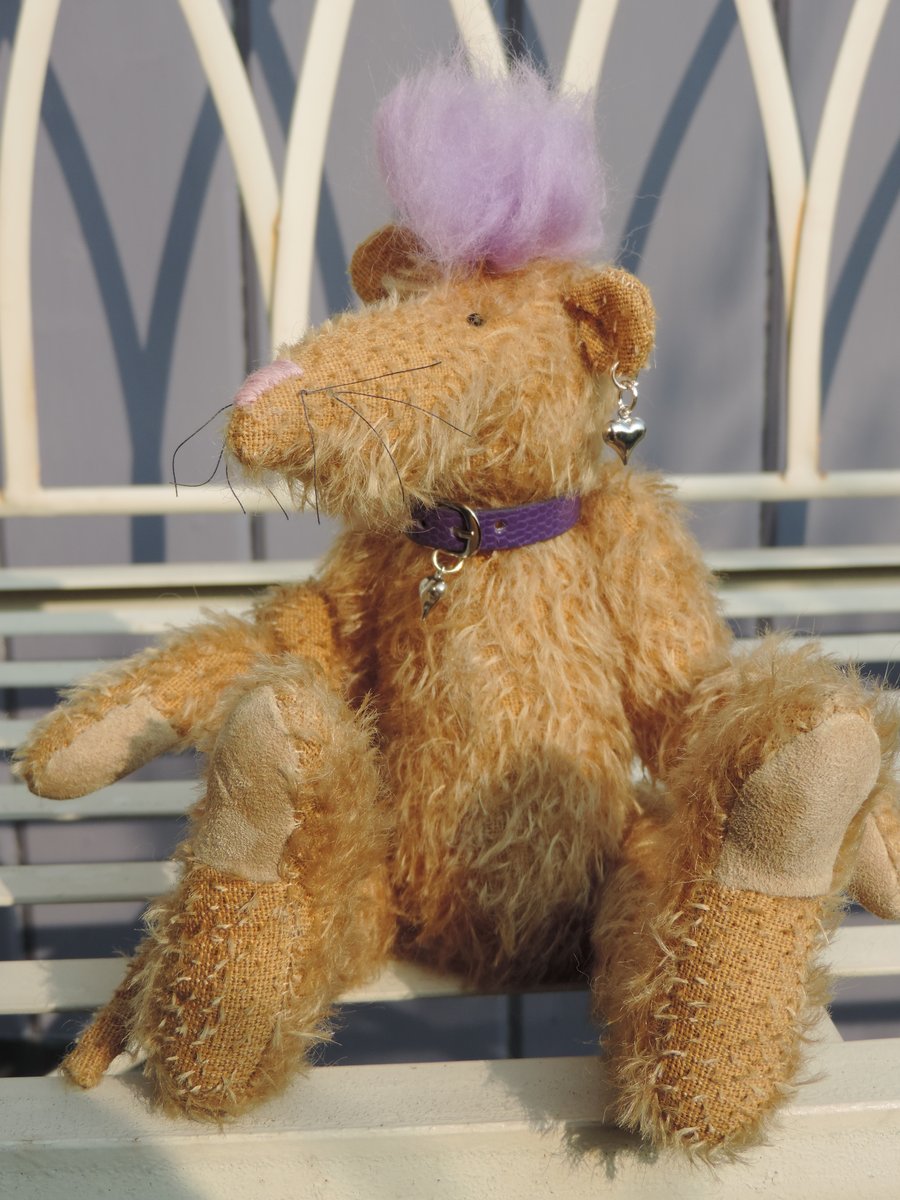 Unique Girlie Punk Rat.Made of Mohair and fully... - Folksy
