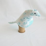 novelty bird pin cushion on a vintage wooden bo... - Folksy