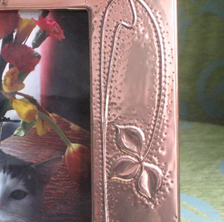Handmade Copper Frame, Art Nouveau Design - Folksy