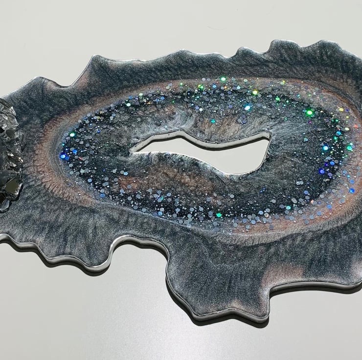 Beautiful Resin Geode Serving Tray - Folksy