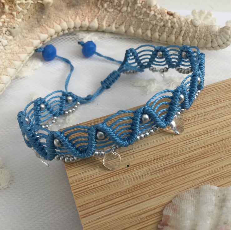 Gorgeous micro macrame beaded anklet, ankle bra... - Folksy