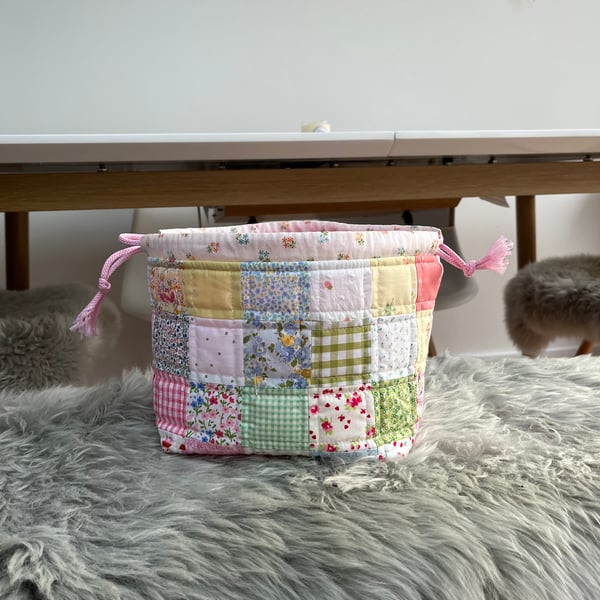 Handmade quilted project bag - Folksy