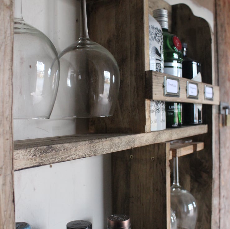 Gin rack, 6 bottles & 4 goblet glasses stor... - Folksy