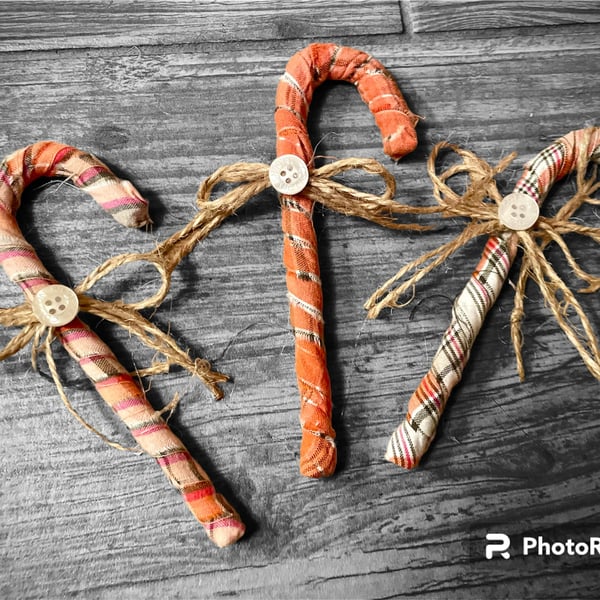 Rustic Candy Cane, Christmas Decoration, Primit... - Folksy