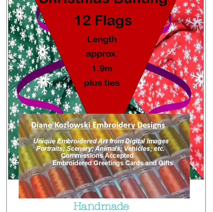 Christmas Holly Leaves Design Bunting - 12 Flag... - Folksy