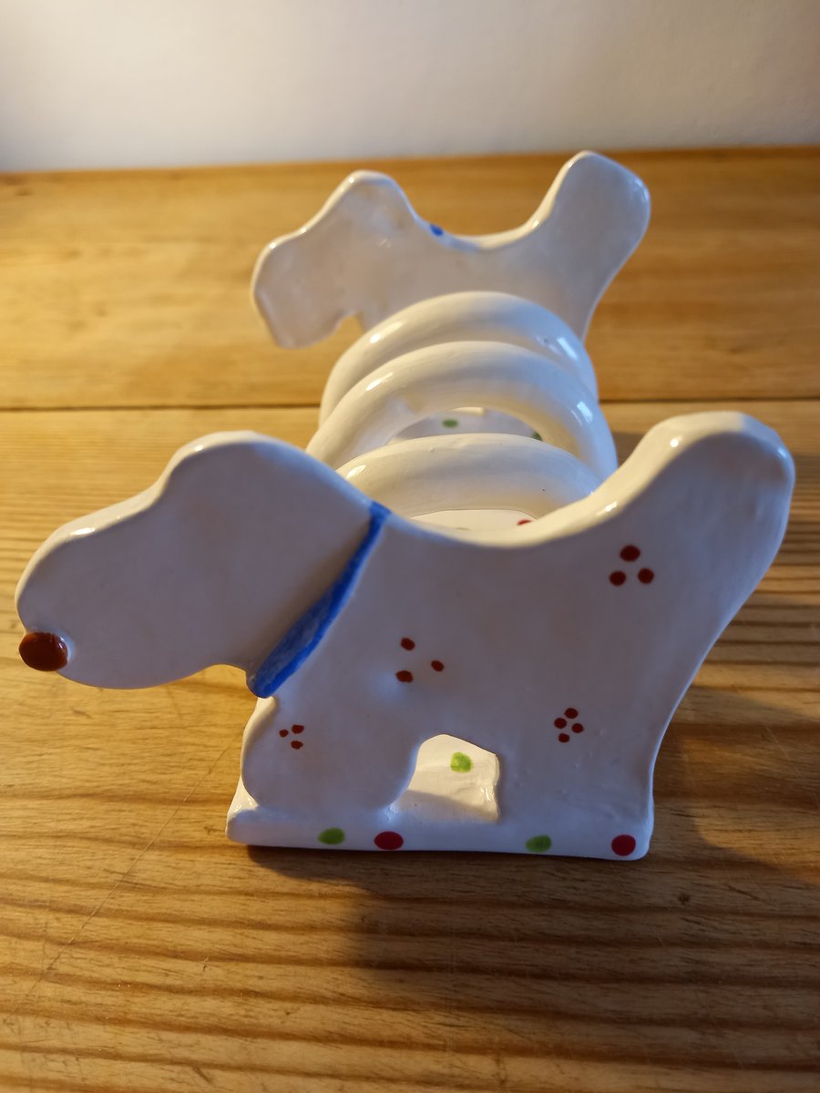 Ceramic Dog Toast Rack - Folksy