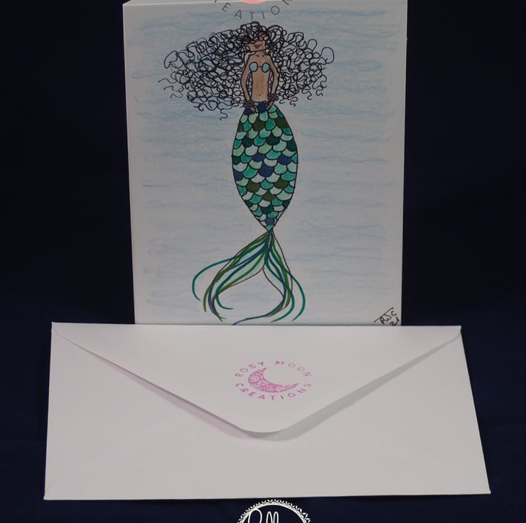 Mermaid Blank Card - Folksy