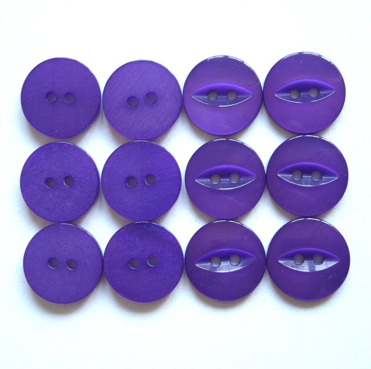 12 x Purple Buttons - Folksy