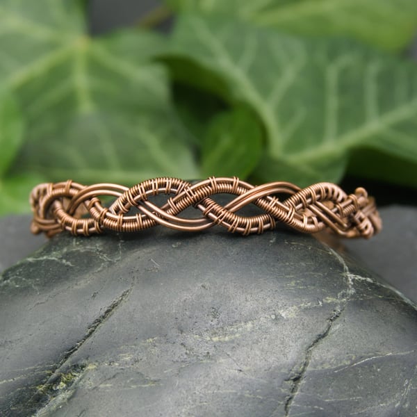 Copper Wire Weave Braided Bracelet - Folksy
