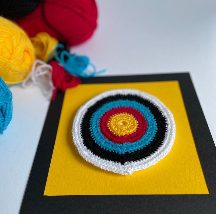 Framed Crochet Wall Artwork, Small Crochet Targ... - Folksy
