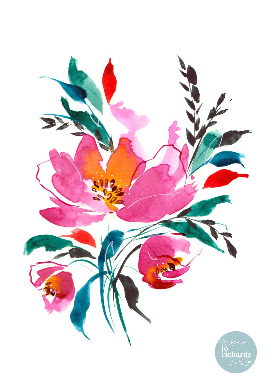 'Flaming Spring' Reproduction print from an ori... - Folksy