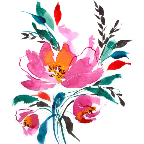 'Flaming Spring' Reproduction print from an ori... - Folksy