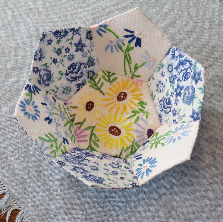 Patchwork Trinket Bowl from vintage linen - Folksy