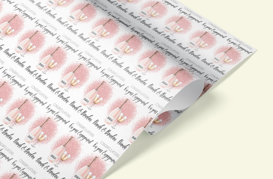 Personalised Engagement wrapping paper - Folksy