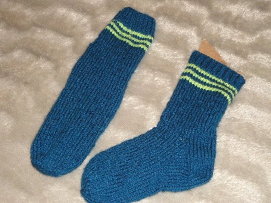 Boys Hand knit socks size 10 - 3 - Folksy