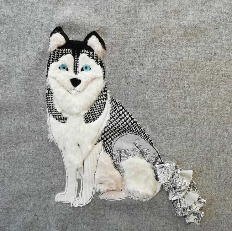 Husky dog card - Folksy