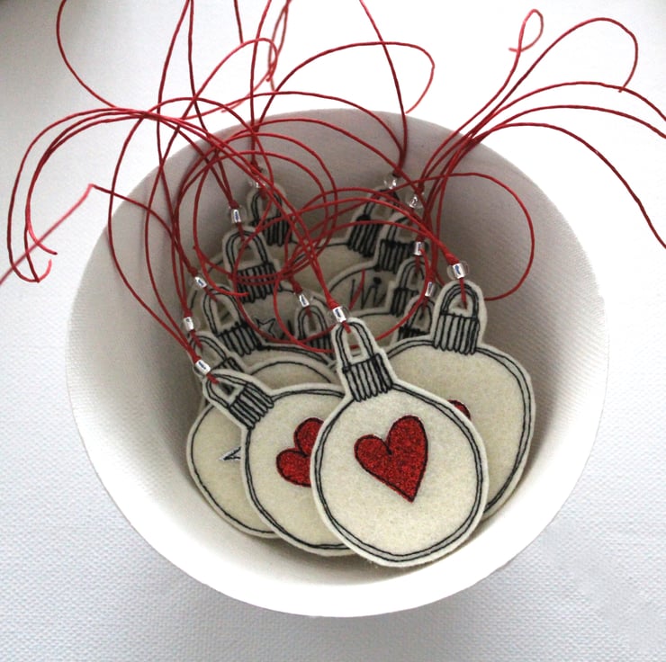 Felt Bauble Parcel Toppers - Pack of 3 - Folksy